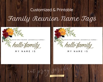 Reunion name tags | Etsy
