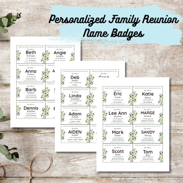 Personalized Reunion Name Tags - Etsy