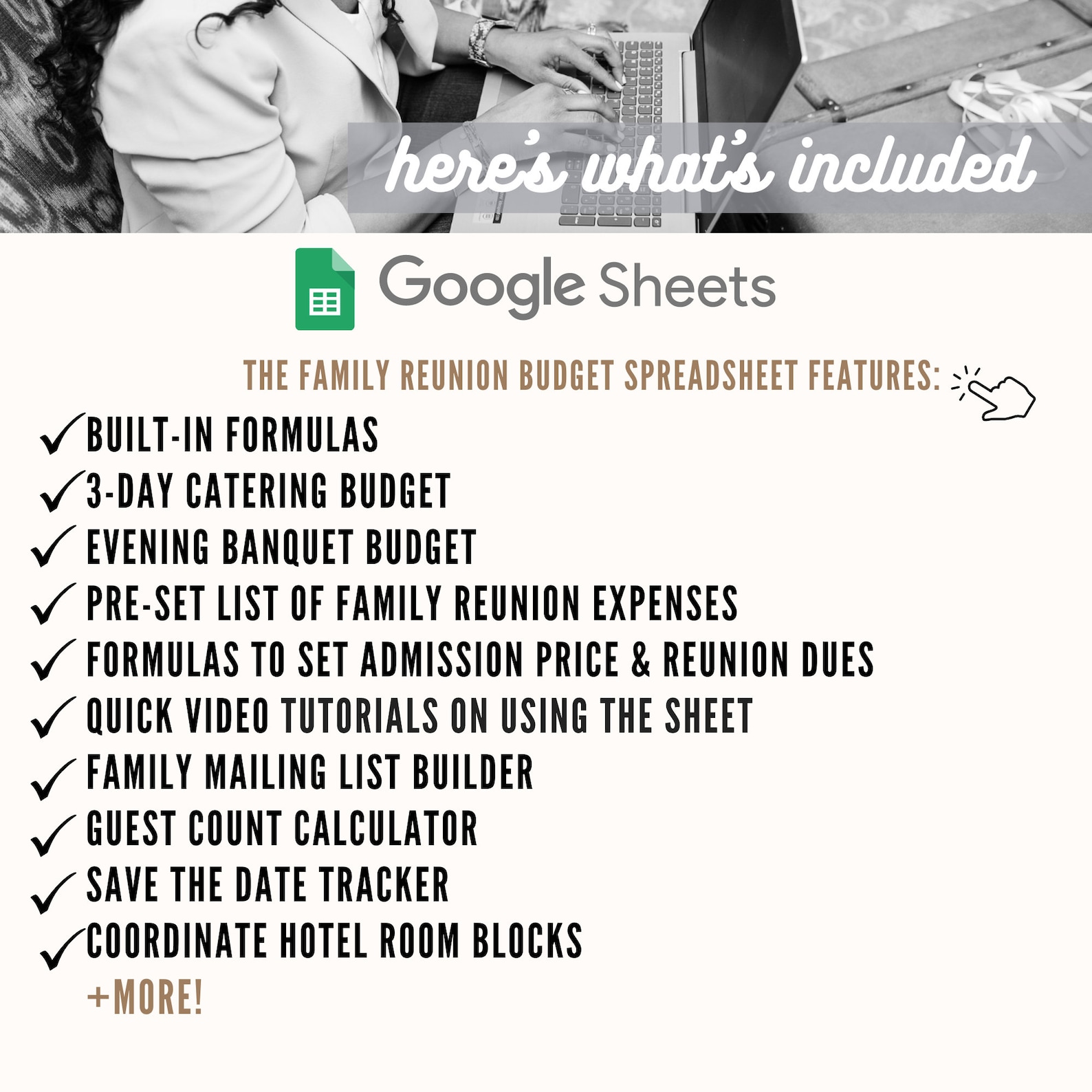 Family Reunion Budget Spreadsheet for Family Reunion Planners - Etsy