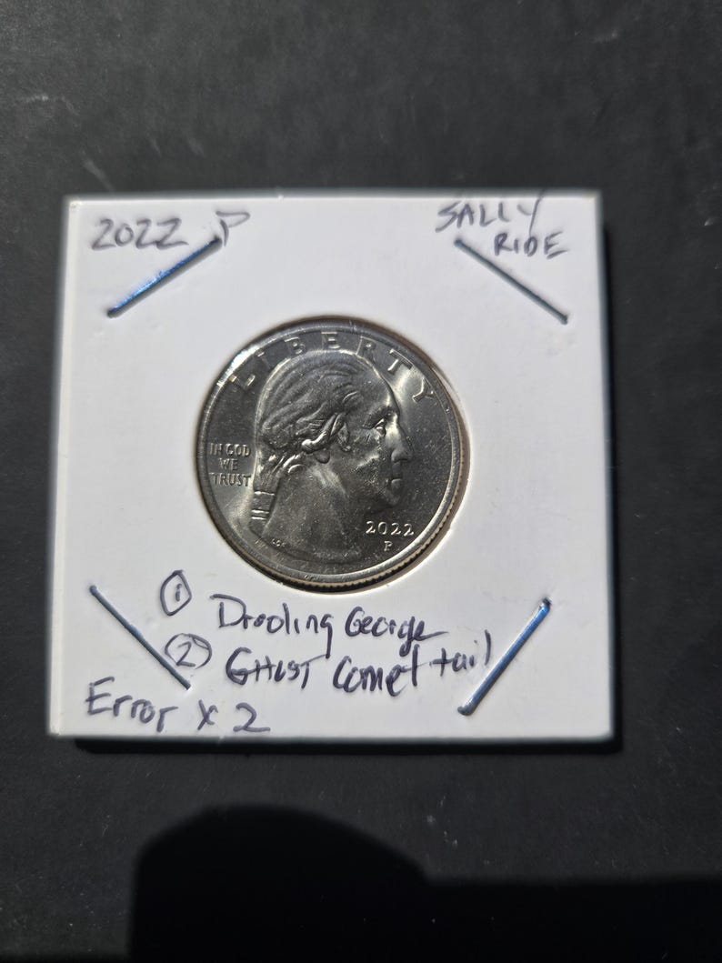 2022-P Sally Ride Quarter: "drooling George" Error & Ghost Comet Tail ...