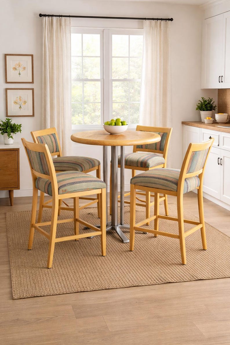 Loewenstein Maple & Steel Bar Height, MCM Bistro Set, Breakfast Nook ...