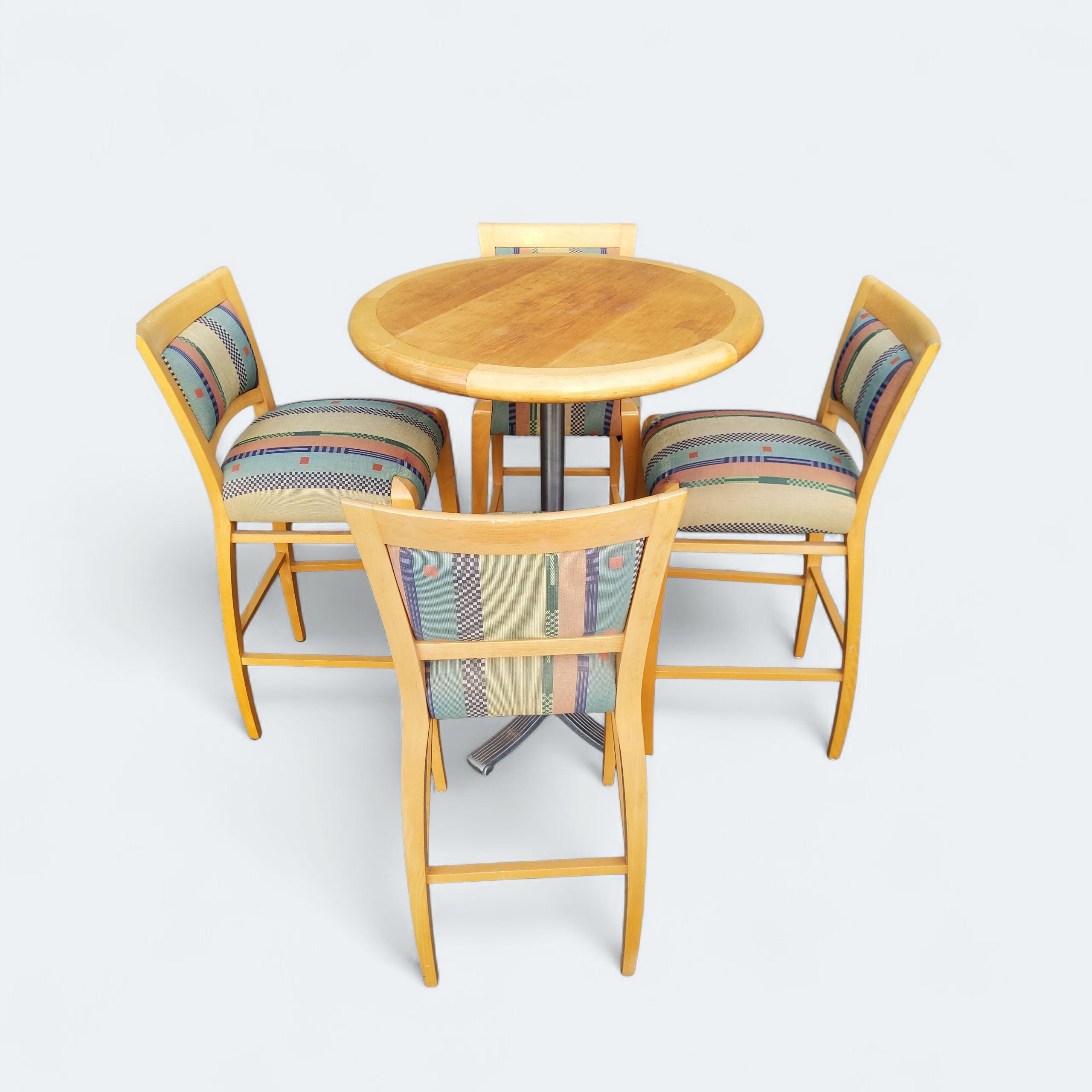 Loewenstein Maple & Steel Bar Height, MCM Bistro Set, Breakfast Nook ...