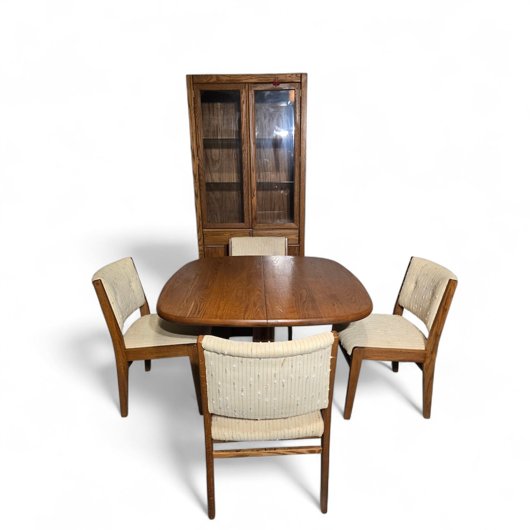 Conant Ball Dining Set, Dining Room Table, 4 Chairs, China Hutch, and ...