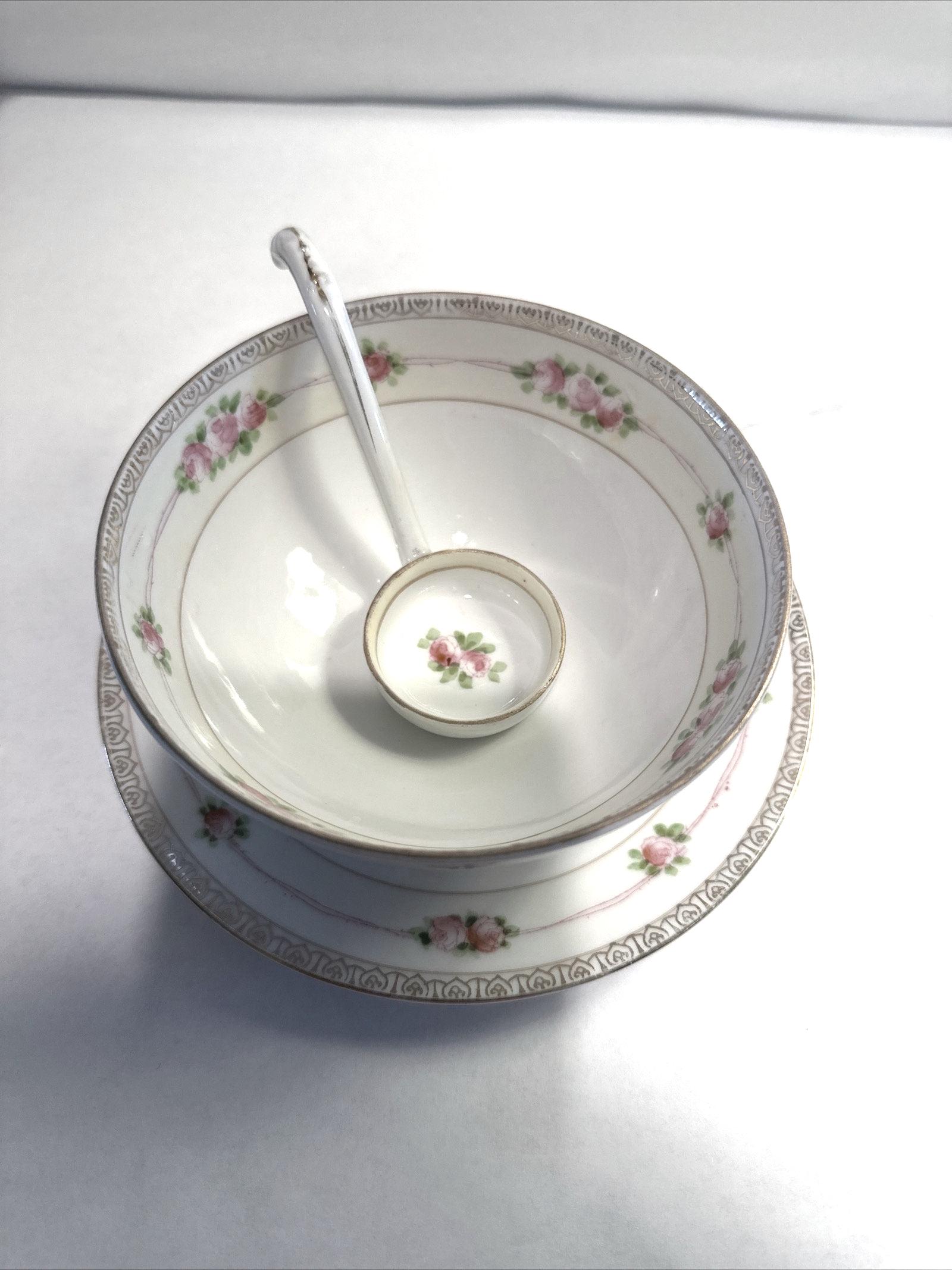 Nippon 3 Footed Soup/condiment Bowl With Saucer. - Etsy
