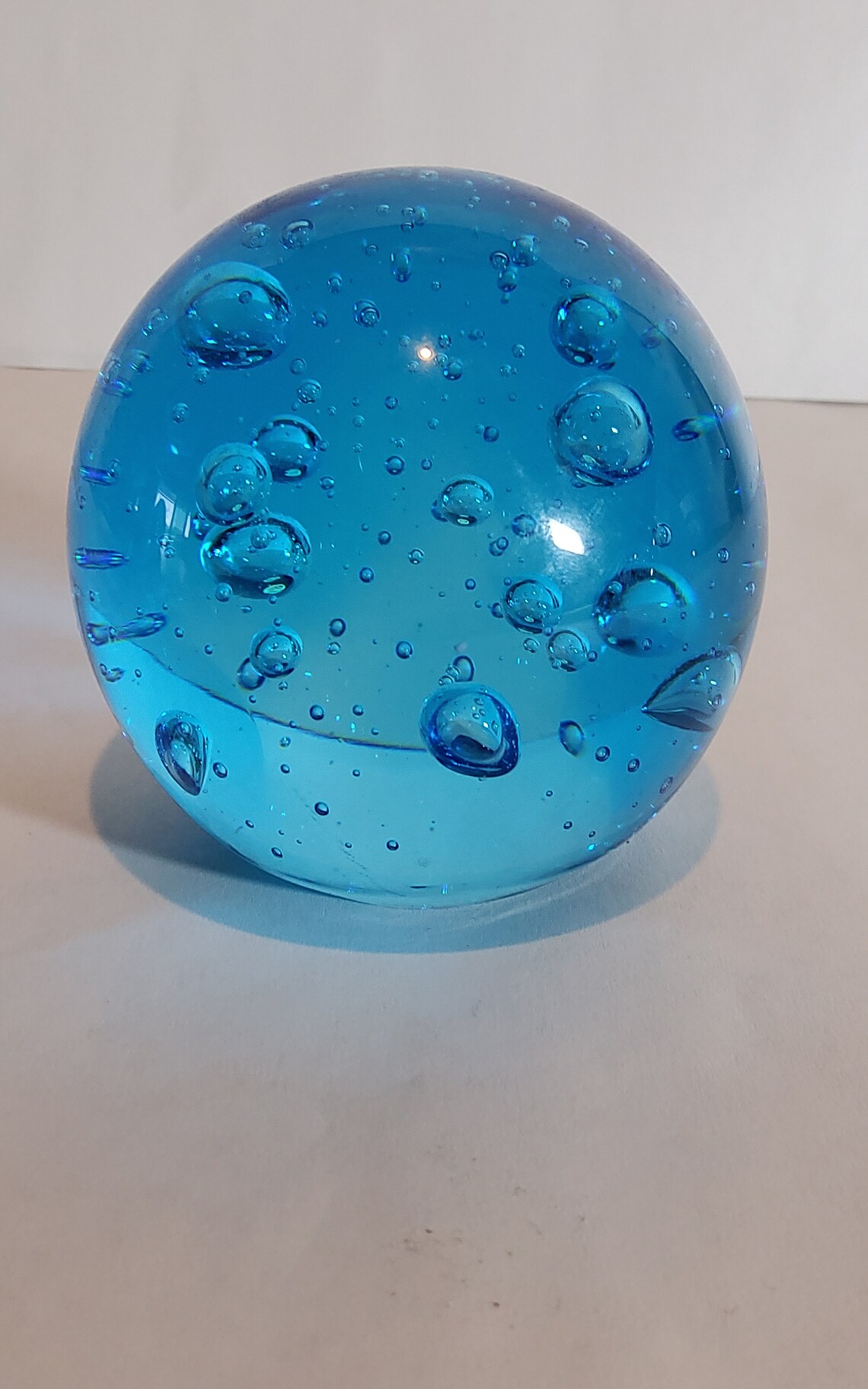 Mid Century Controlled Bubble Blue Paper Weight - Etsy