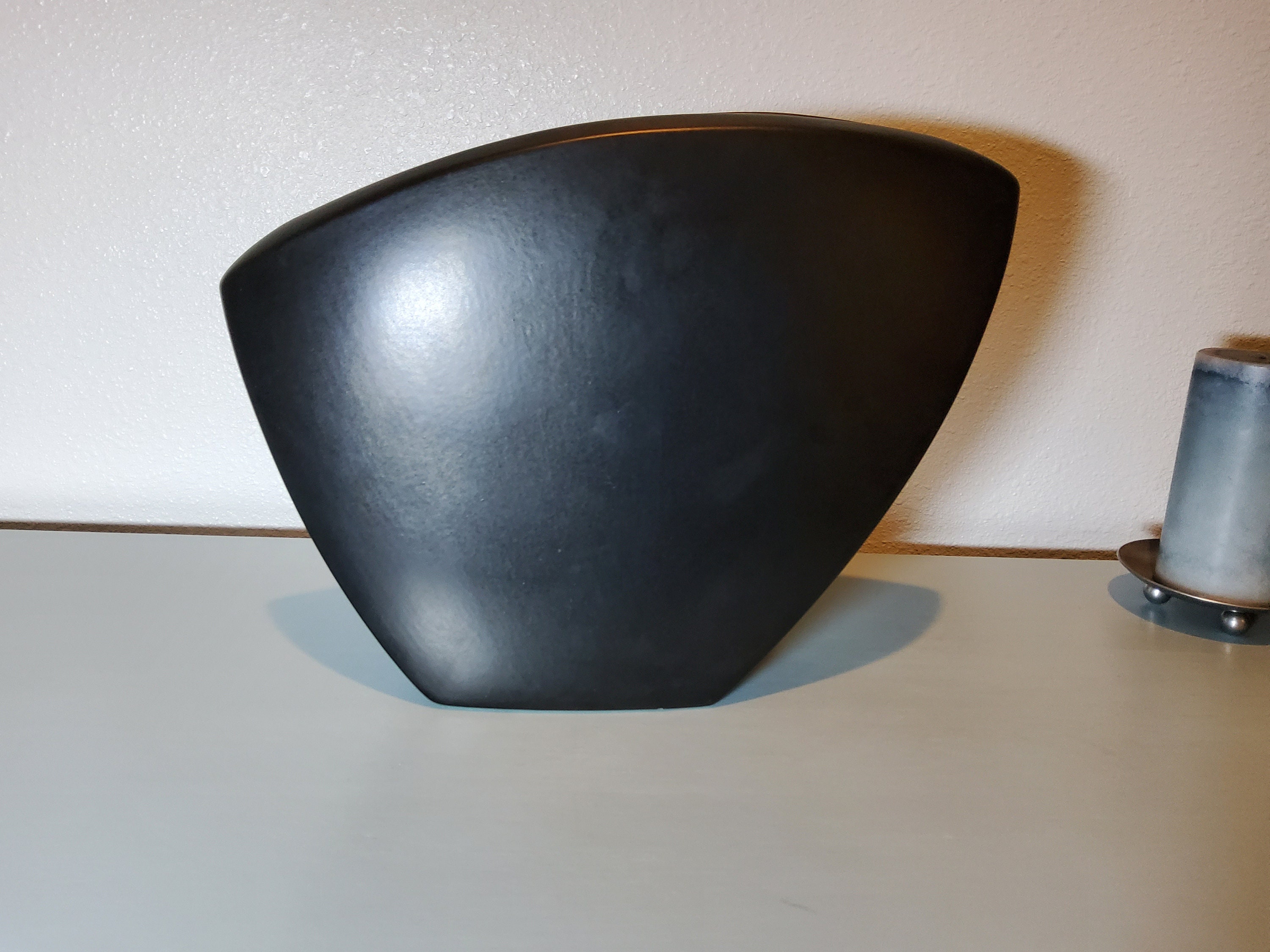 John Bergan Black Intaglio Mikasa Art Pottery Vase - Etsy