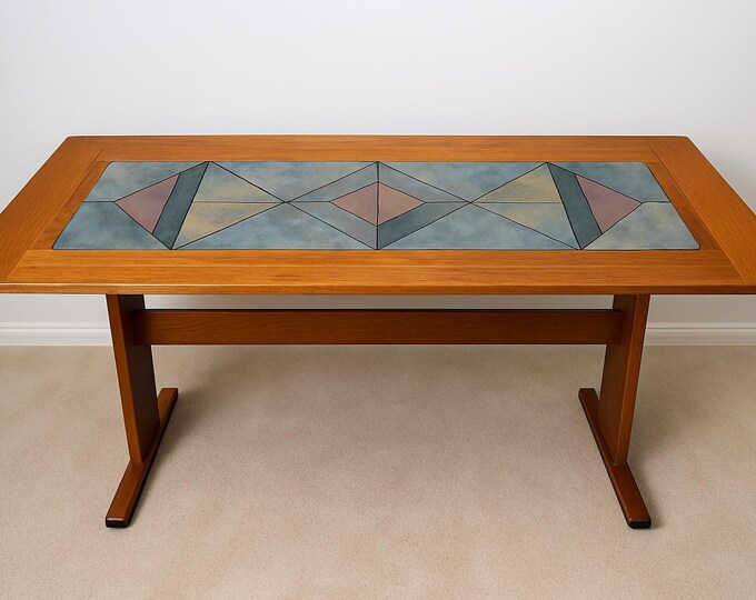 1970s Vintage Mid-century Modern Gangso Mobler Teak & Botanical Tile ...
