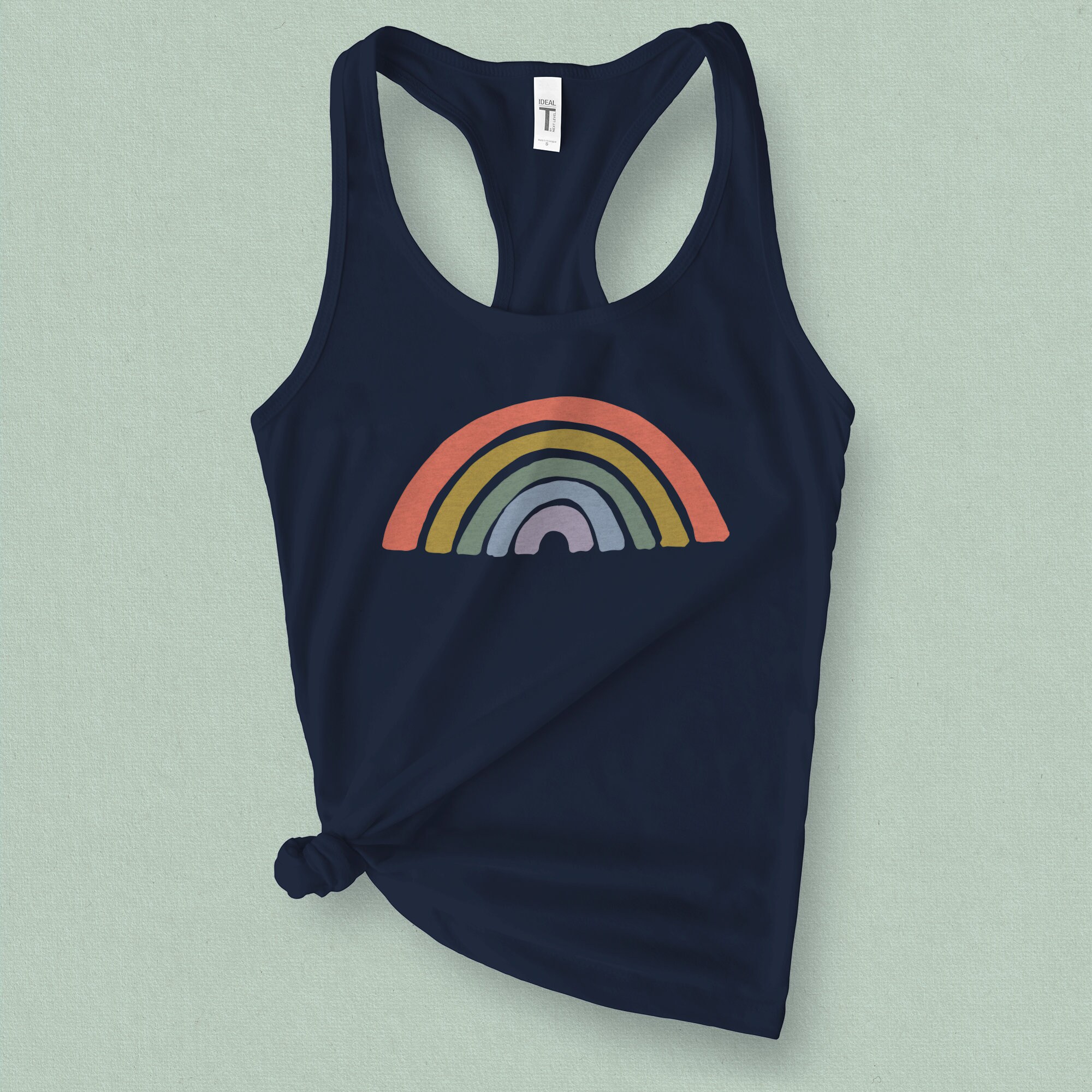 Rainbow Graphic Tank Top Retro Rainbow Tank Top Summer Tank | Etsy