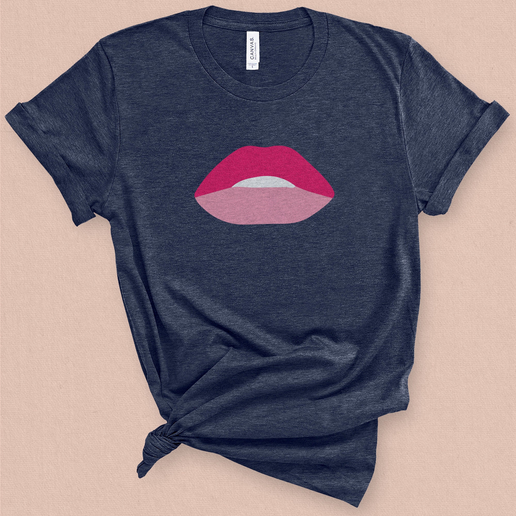 Retro Graphic Womens Lips T-shirt Pink Lipstick T-shirt for - Etsy