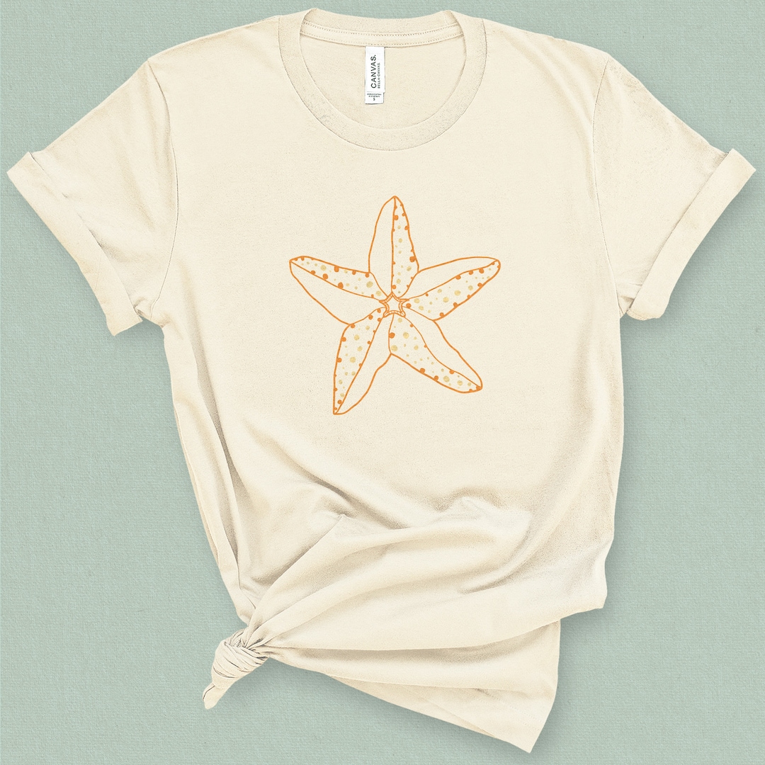 Starfish Graphic T-shirt for Women, Mermaid shirt, Sea Life Shirt, Cute Beach Life Shirt for ...