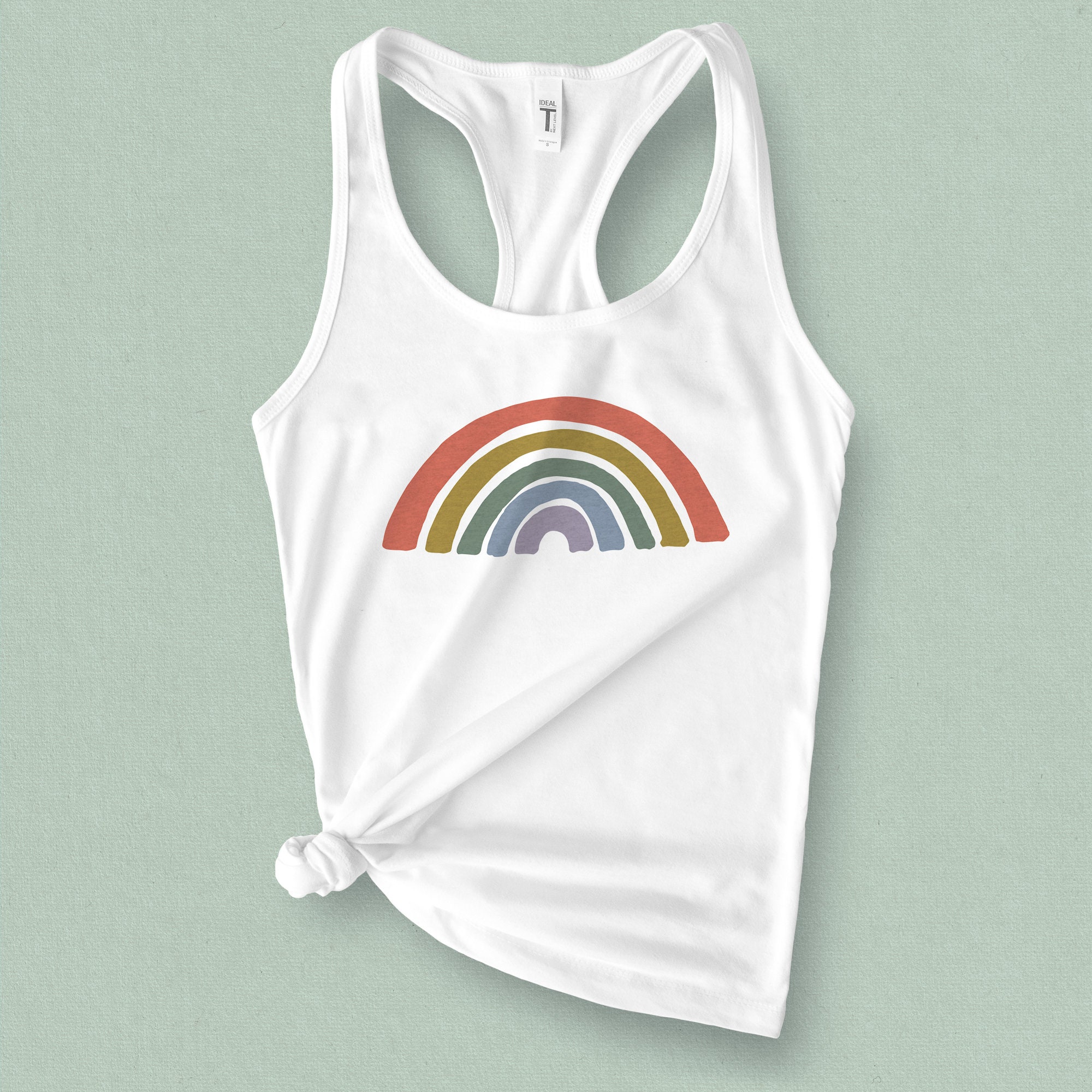 Rainbow Graphic Tank Top Retro Rainbow Tank Top Summer Tank | Etsy