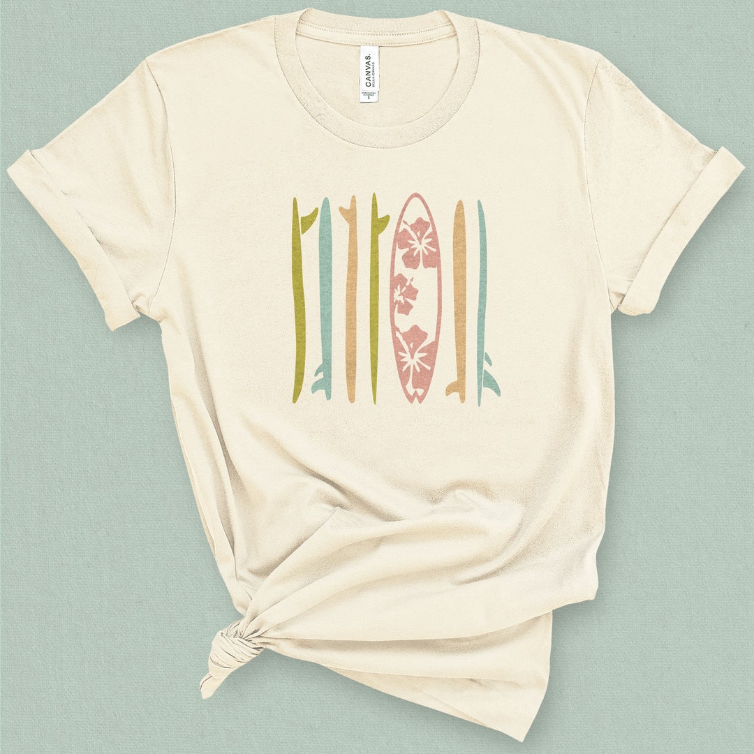 Funky Surfboards Graphic Tee - Surf Style Retro Shirt - Vacation Summer ...