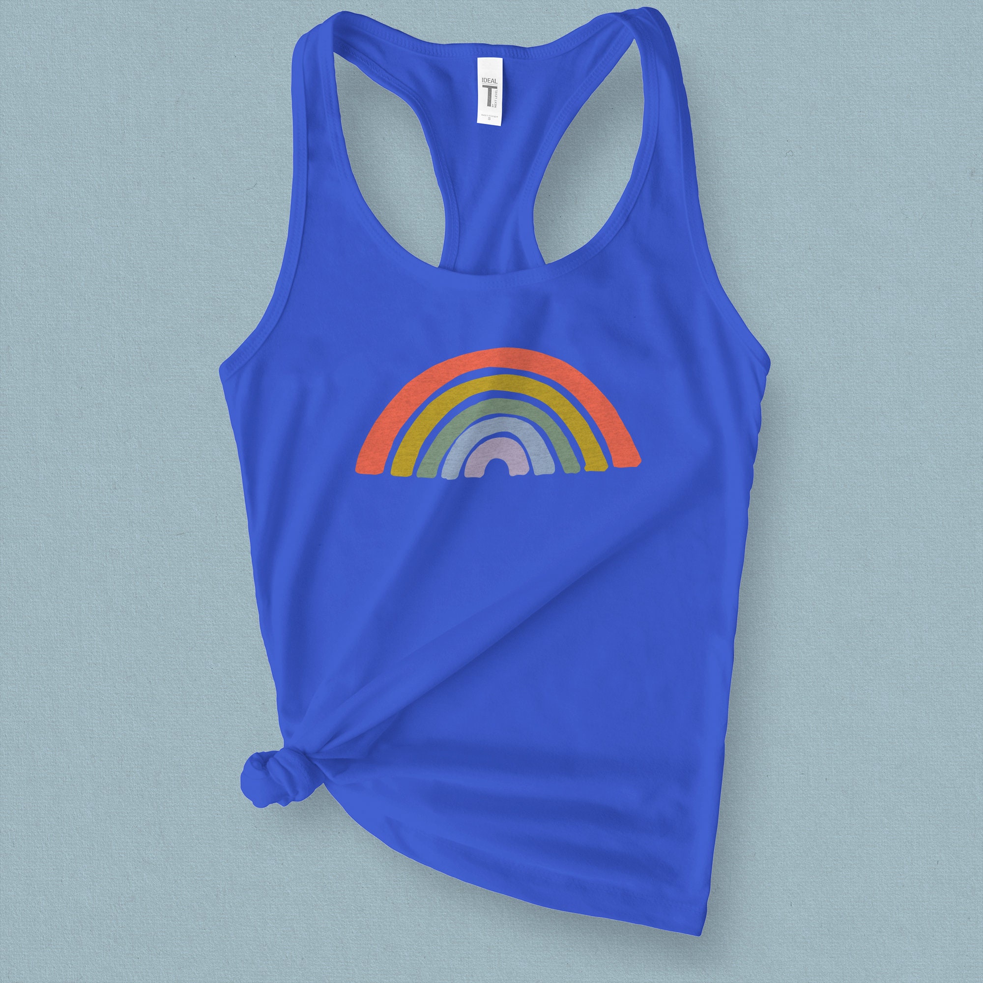 Rainbow Graphic Tank Top Retro Rainbow Tank Top Summer Tank | Etsy