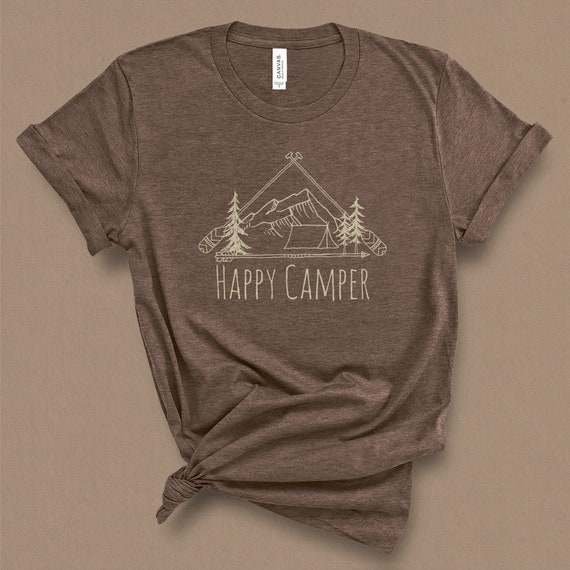 Happy Camper Rustic T-shirt for Women Nostalgic Camping | Etsy