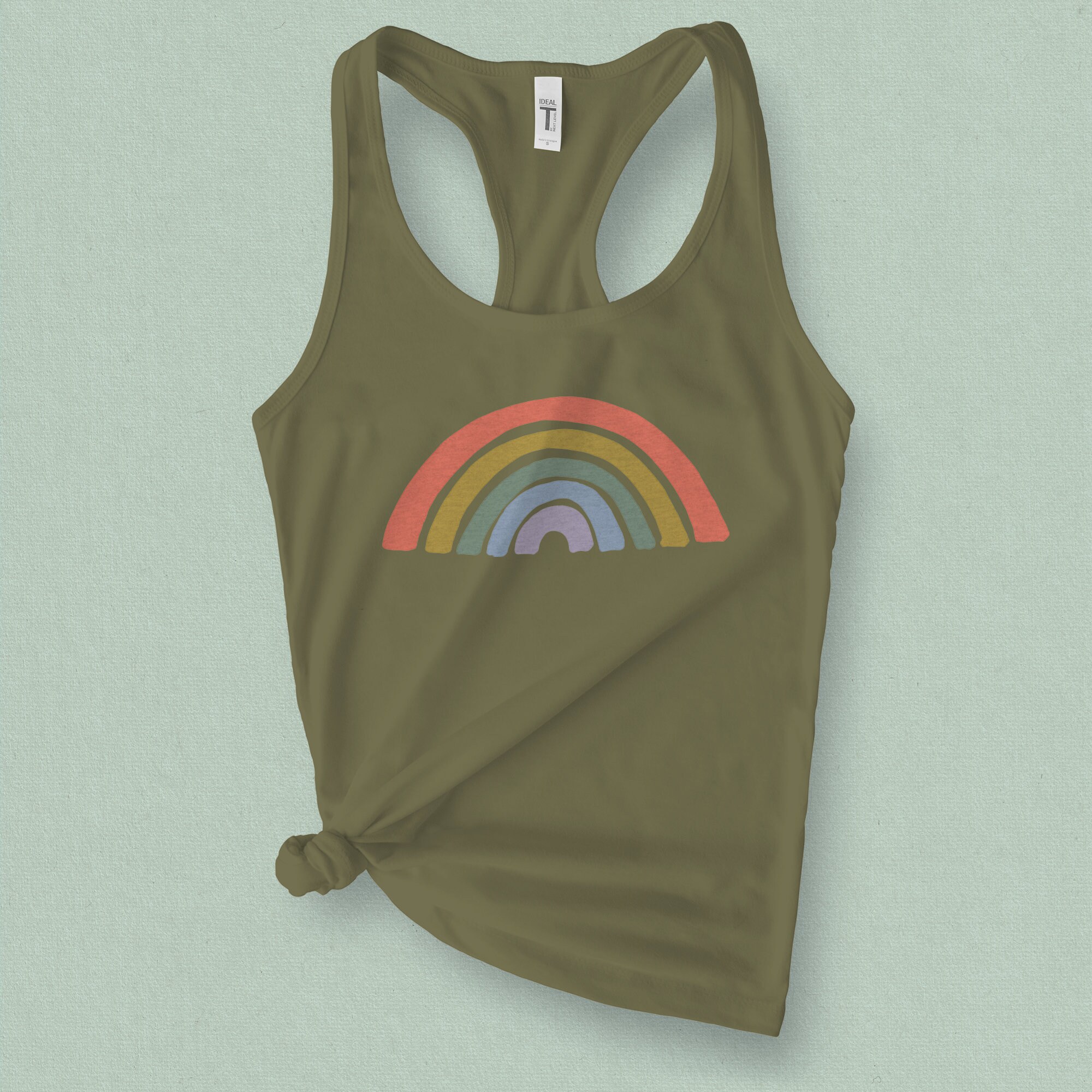 Rainbow Graphic Tank Top Retro Rainbow Tank Top Summer Tank - Etsy