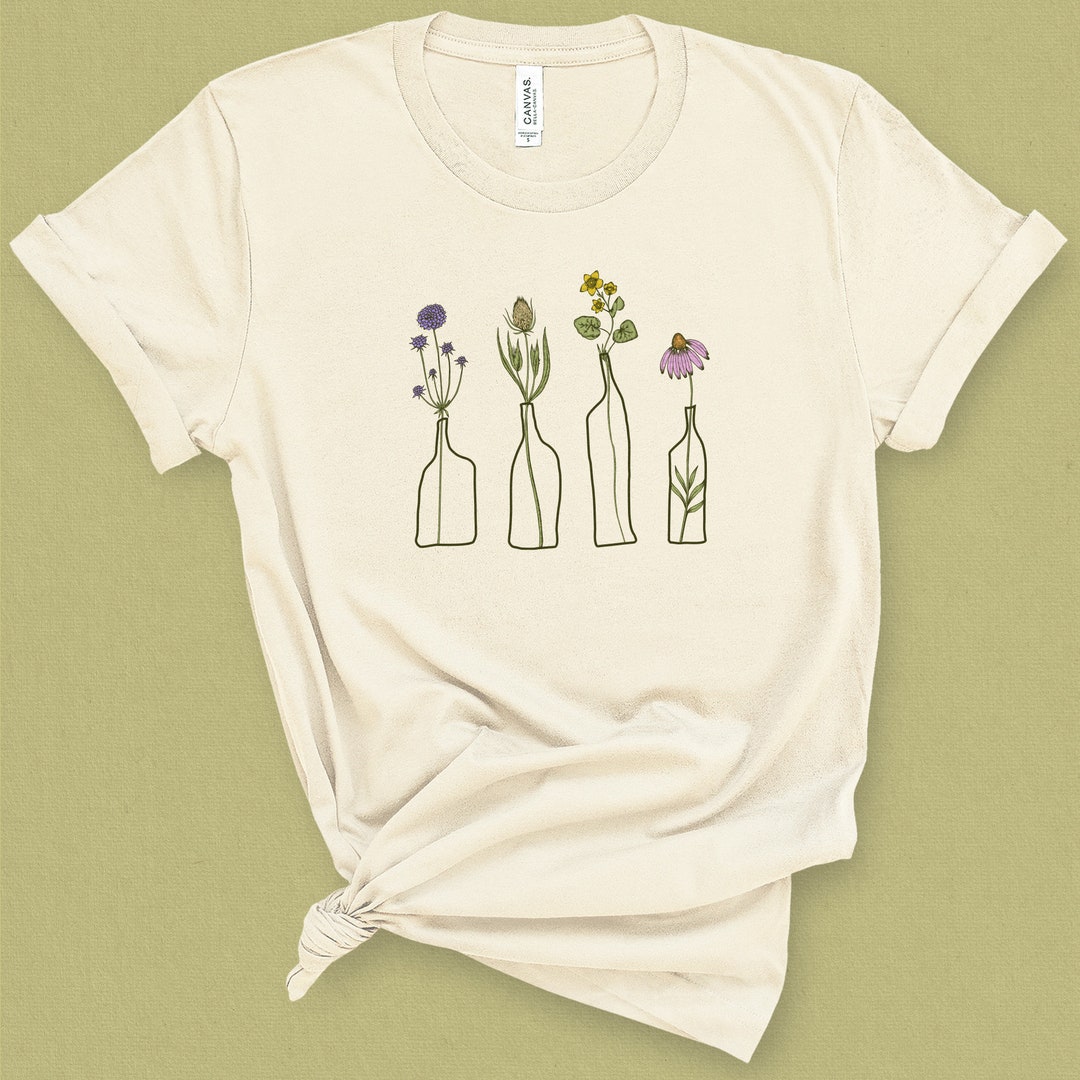 Flower Shirt, Vintage Shirt, Graphic Tee, Gardener Shirt, Floral Shirt ...