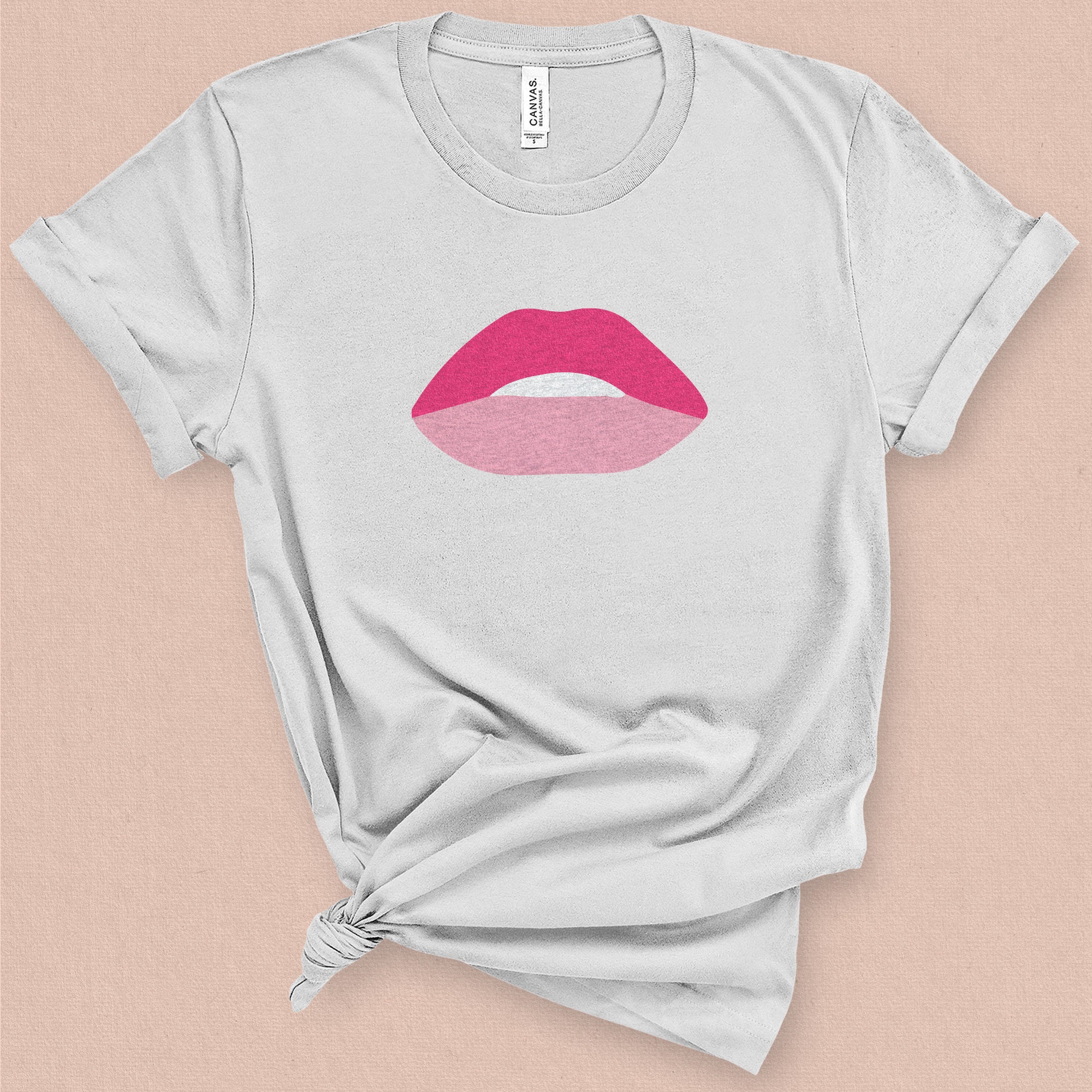 Retro Graphic Womens Lips T-shirt Pink Lipstick T-shirt for - Etsy