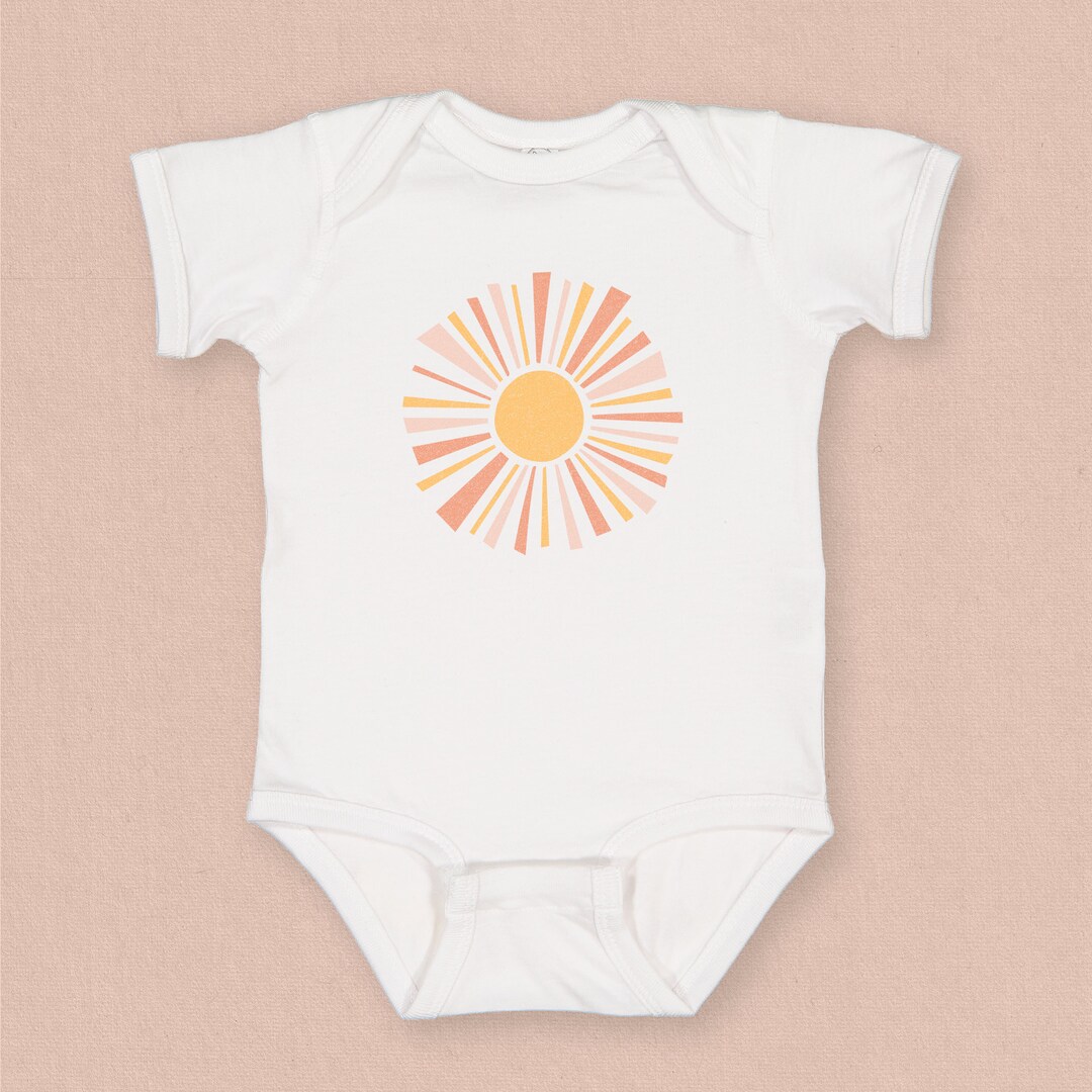Sun Baby Bodysuit, Soft & Comfy Pastel Baby Body Suit, Boho Sunburst ...
