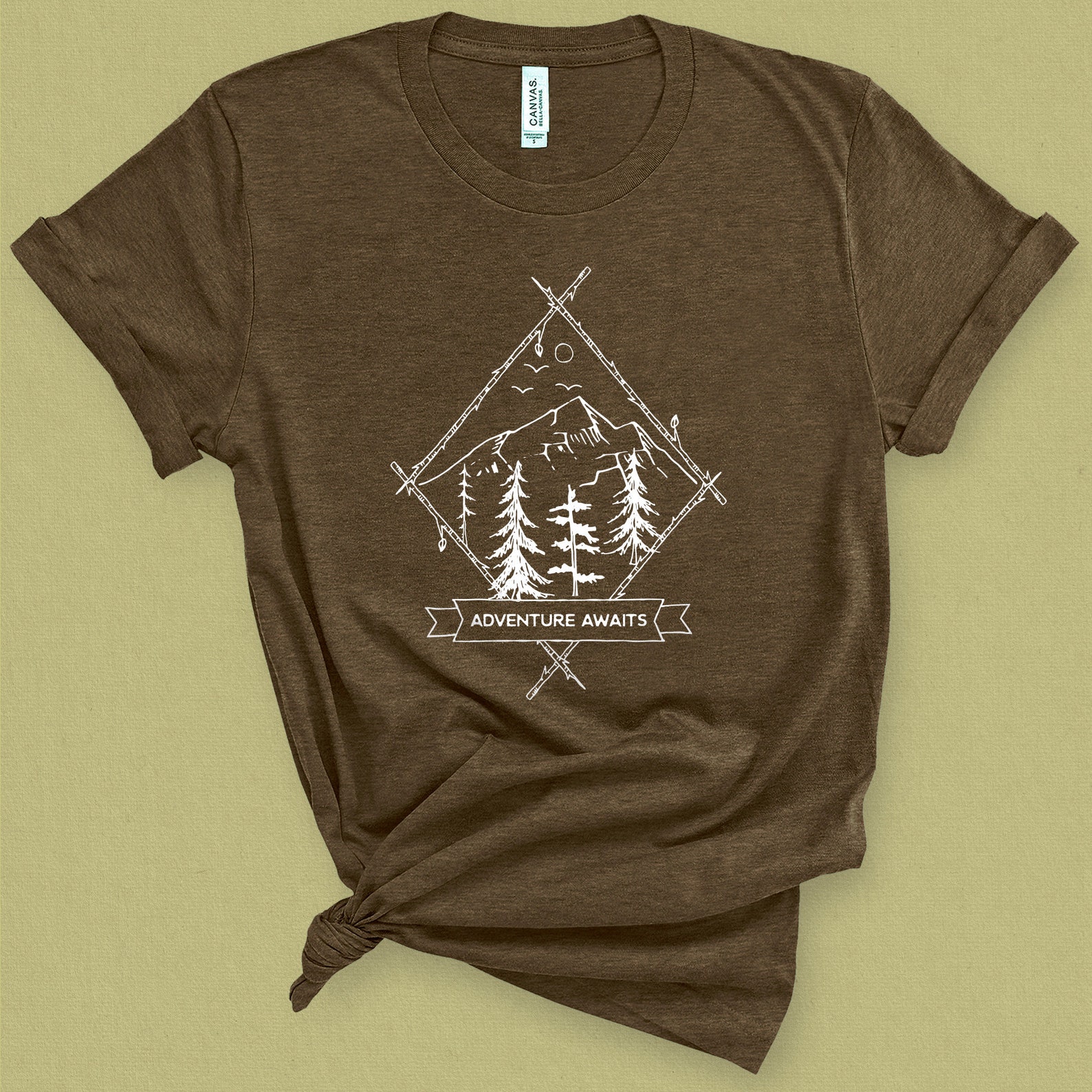 Adventure Awaits Rustic T-shirt for Women, Nostalgia Camping Tee ...