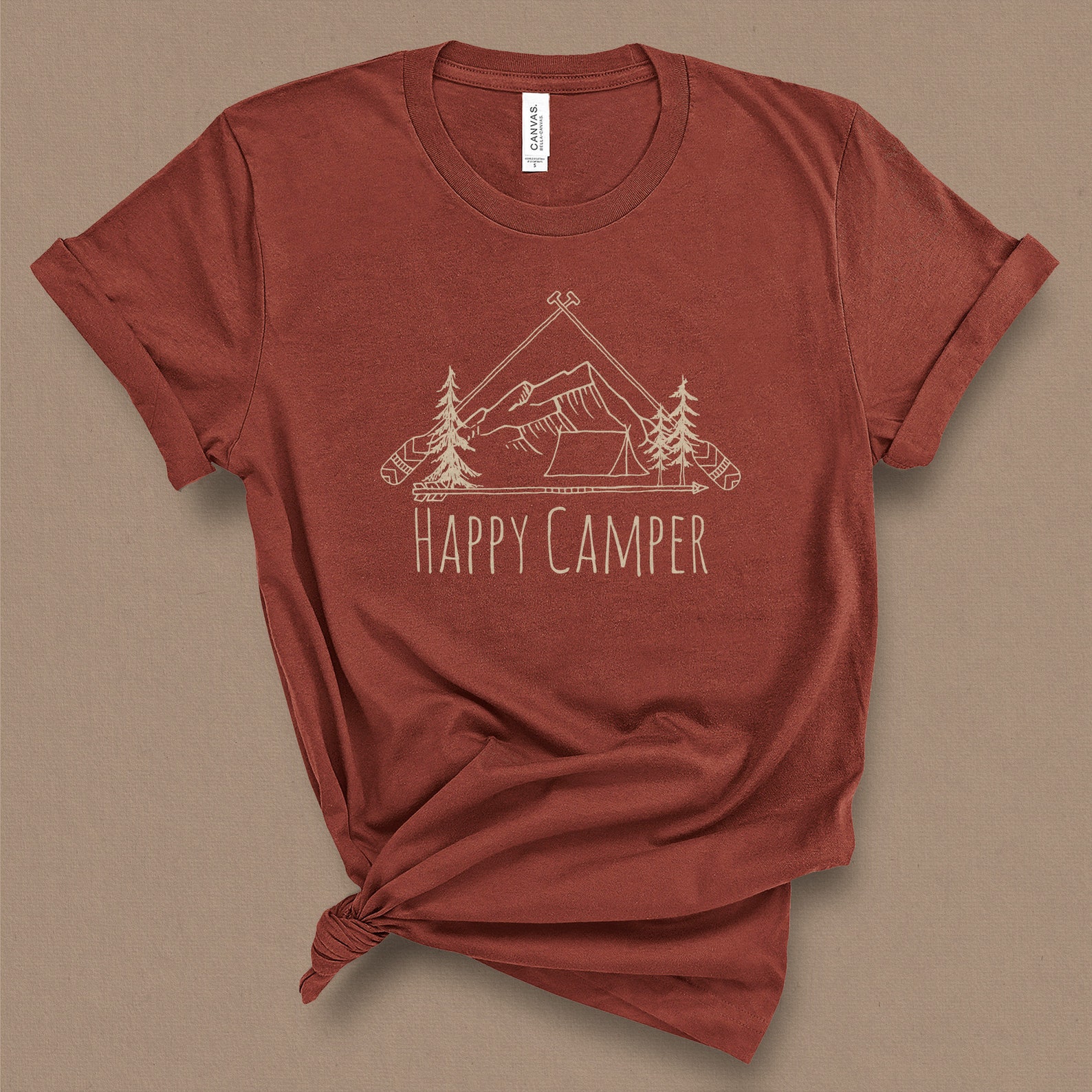 Happy Camper Rustic T-shirt for Women Nostalgic Camping | Etsy