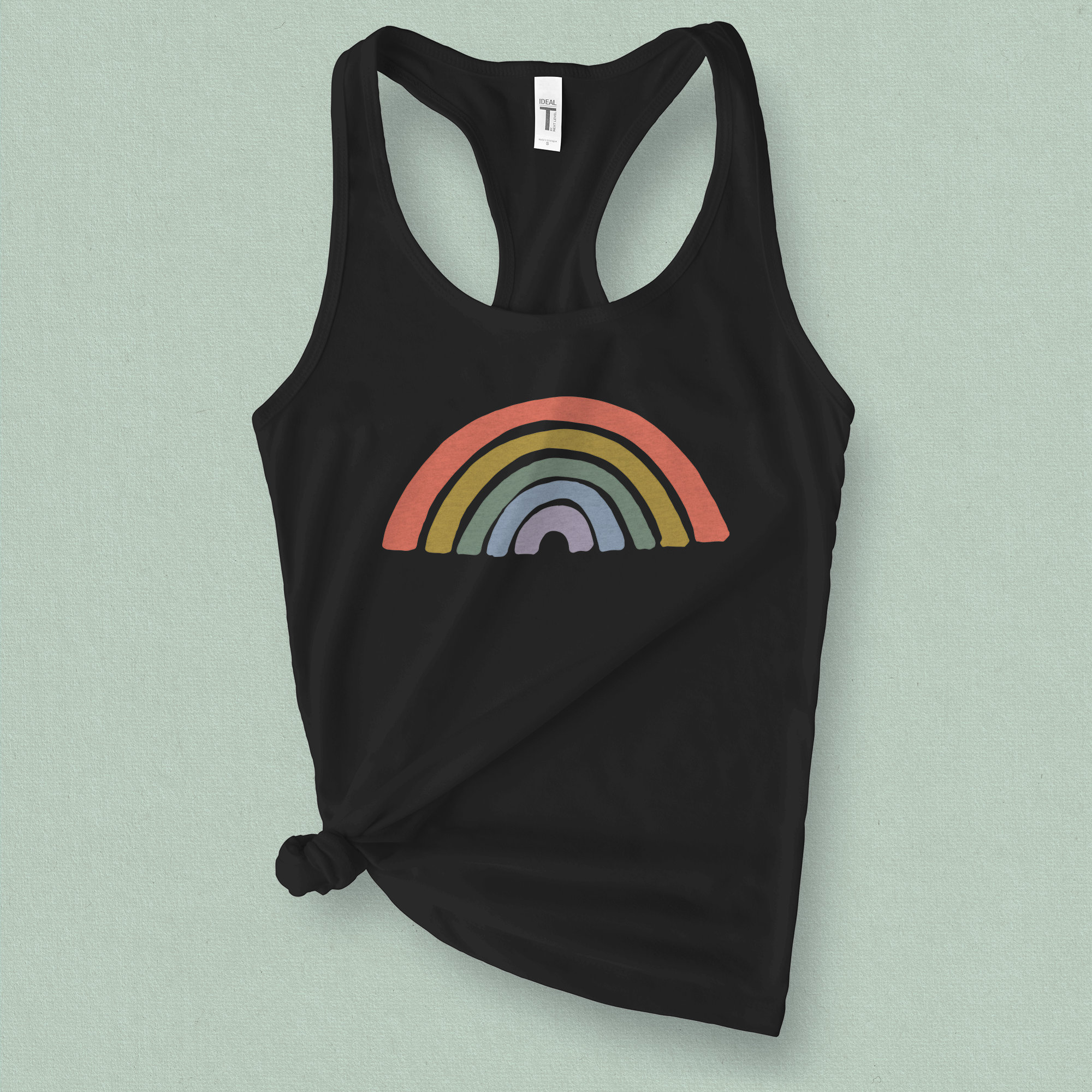 Rainbow Graphic Tank Top Retro Rainbow Tank Top Summer Tank | Etsy