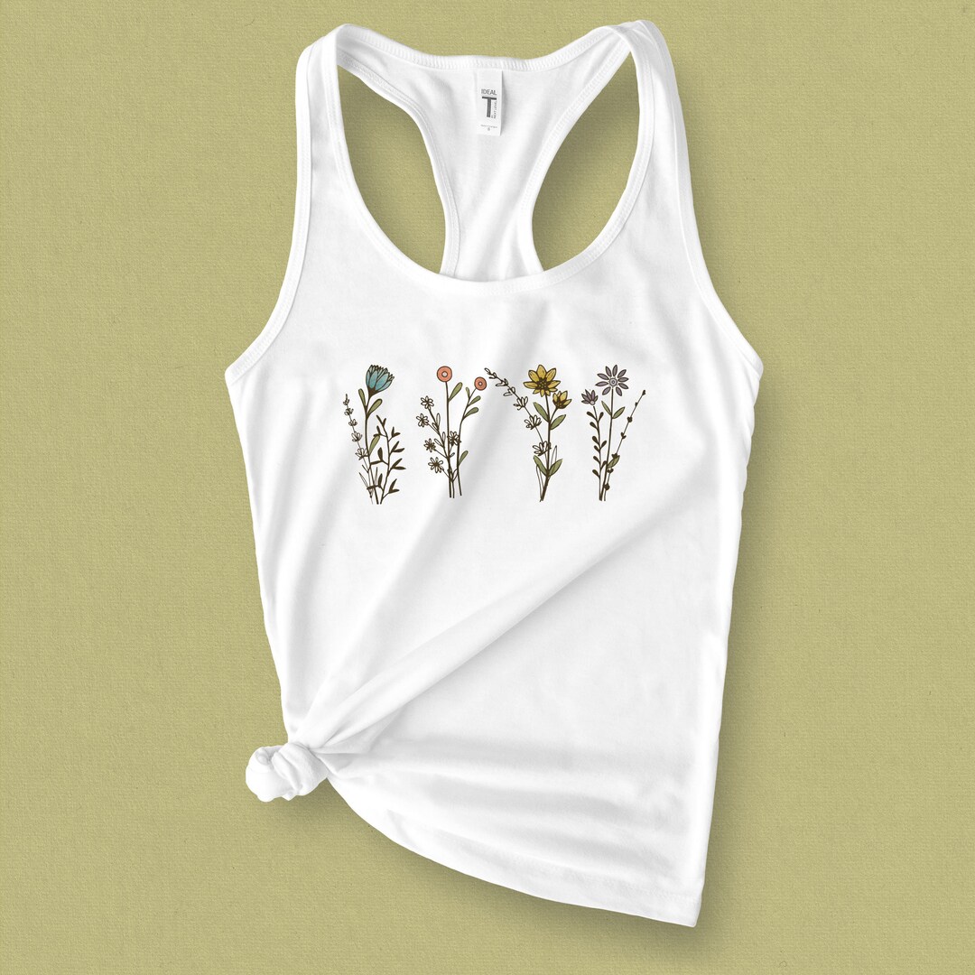 Wildflower Tank Top | Graphic Tank Top | Botanical Tank Top | Gardening ...