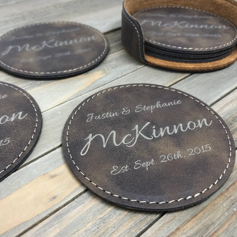 Custom Engraved Coaster Coasters Set Wedding & Groomsmen - Etsy