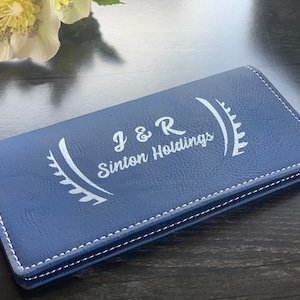 Personalized Checkbook Cover, Customized Leather Checkbook, Leather ...