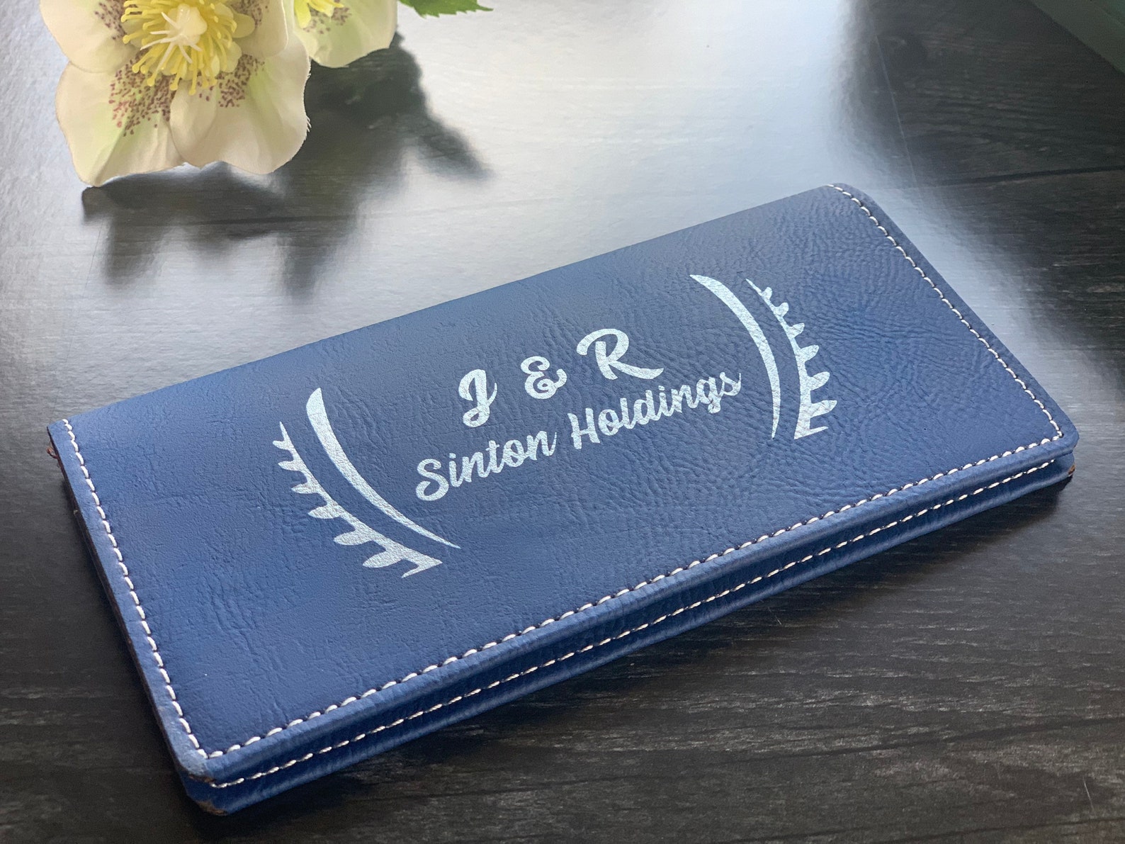 Personalized Checkbook Cover, Customized Leather Checkbook, Leather ...