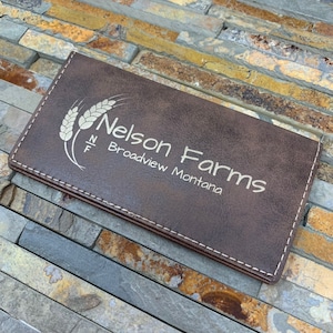 Personalized Checkbook Cover, Customized Leather Checkbook, Leather ...