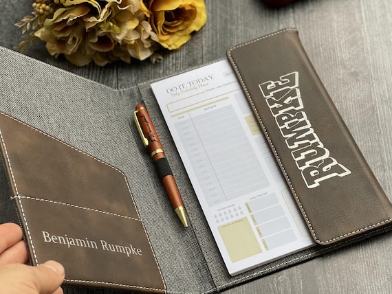 Daily Planner Gift Set Personalized Refillable Portfolio - Etsy