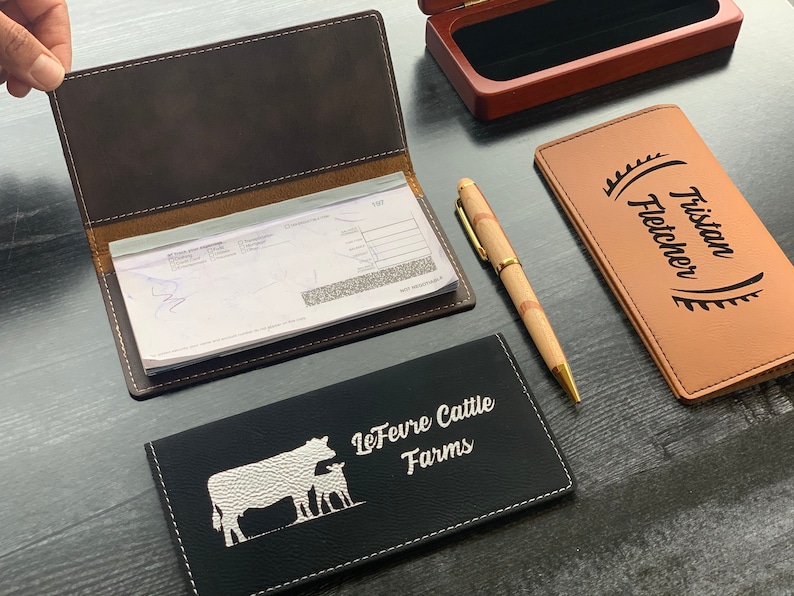 Personalized Checkbook Cover Customized Leather Checkbook - Etsy