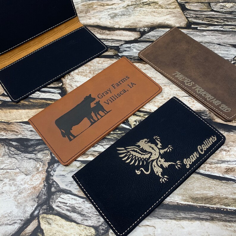 Personalized Checkbook Cover Customized Leather Checkbook | Etsy