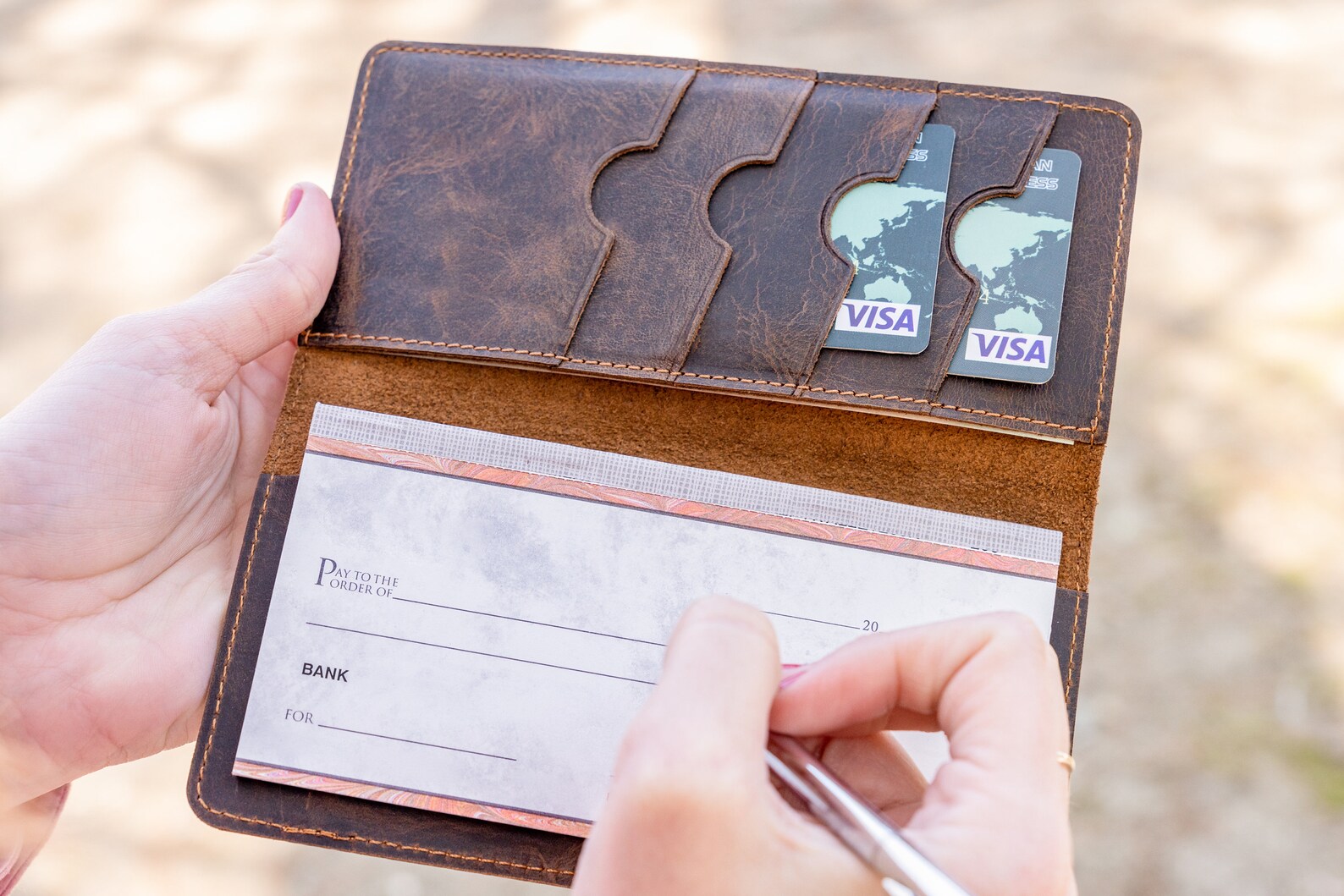 Personalized Checkbook Cover Customized Leather Checkbook - Etsy