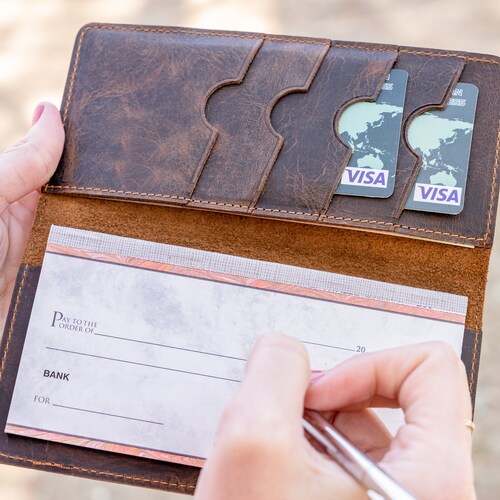 Personalized Checkbook Cover Customized Leather Checkbook - Etsy