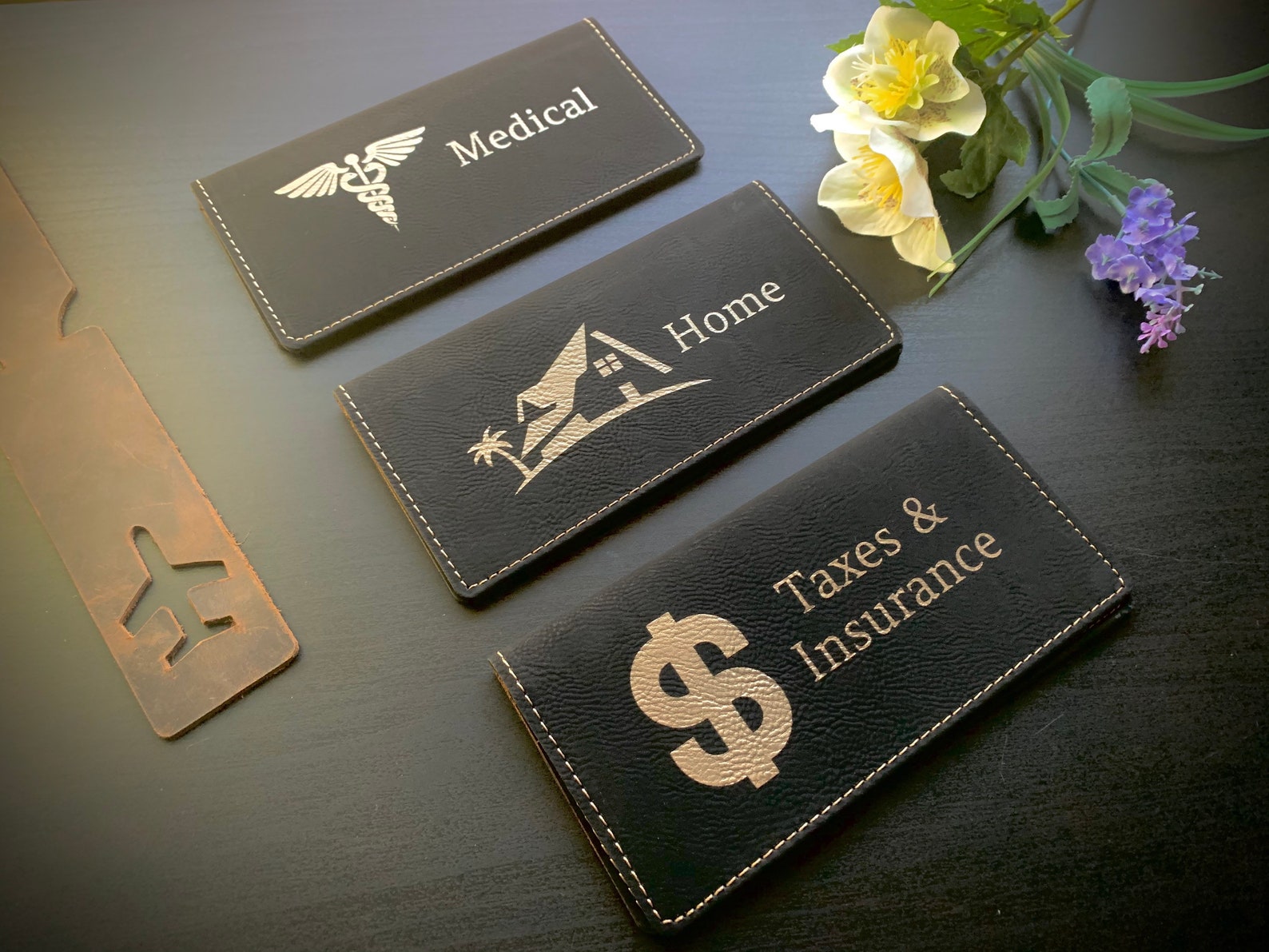 Personalized Checkbook Cover, Customized Leather Checkbook, Leather ...