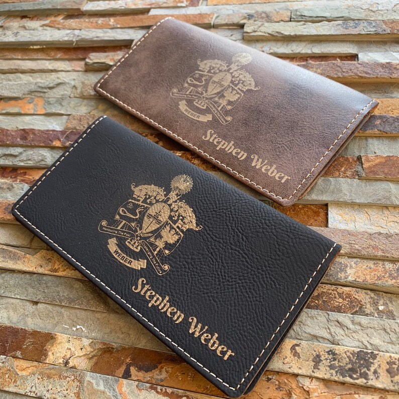 Personalized Checkbook Cover Customized Leather Checkbook | Etsy