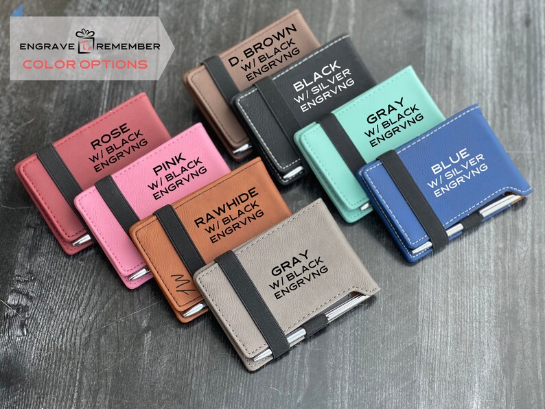 Personalized Mini Notepad With Pen Custom 3 1/4" X 4 3/4" Rawhide ...