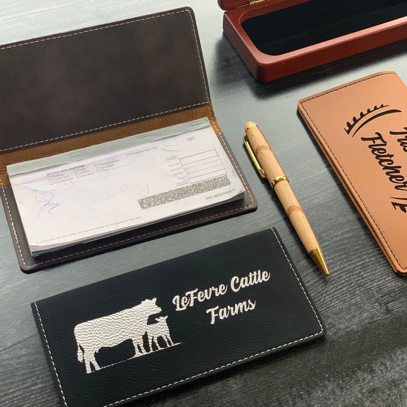 Leather Checkbook Cover - Etsy