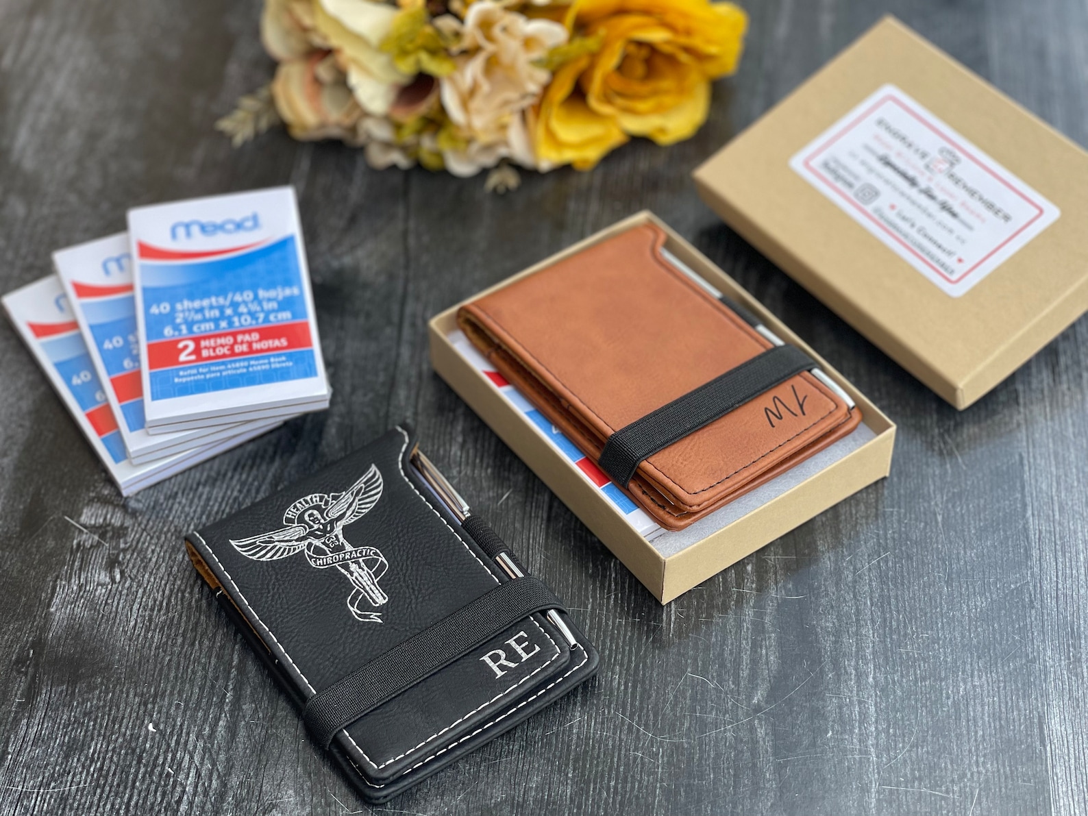 Personalized Mini Notepad With Pen Custom 3 1/4 X 4 3/4 Rawhide ...