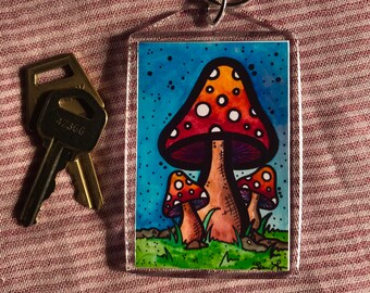 Mushroom keychain | Etsy