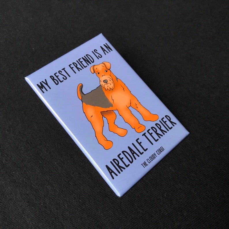 Airedale Terrier Magnet Retro Dog Kitchen & Office Decor - Etsy