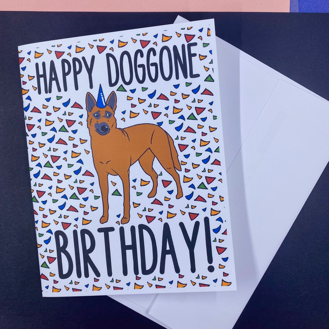 Belgian Malinois Birthday Card, Funny Dog Greeting Card for All Ages ...