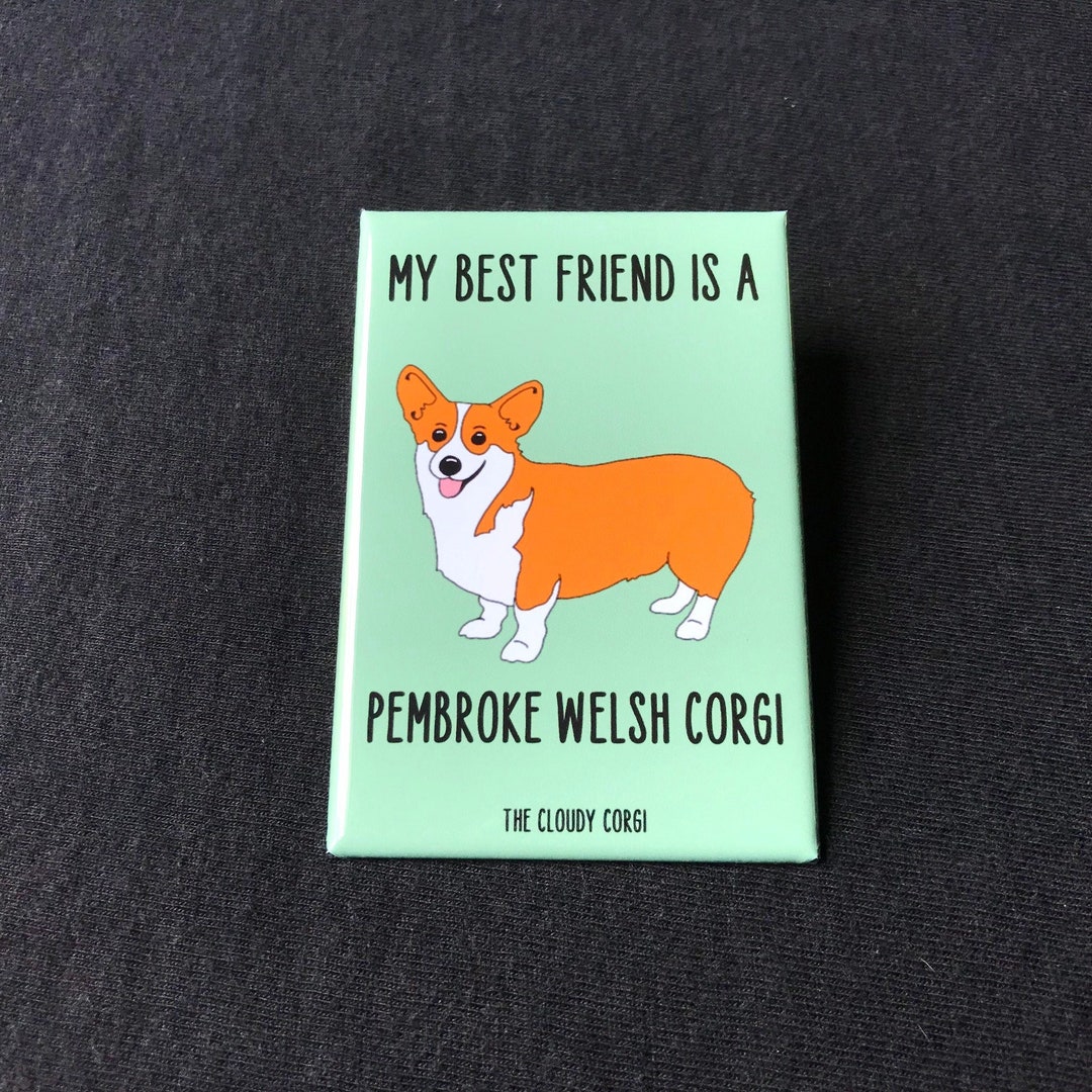 Pembroke Welsh Corgi Magnet, Retro Dog Kitchen & Office Decor, Cartoon ...