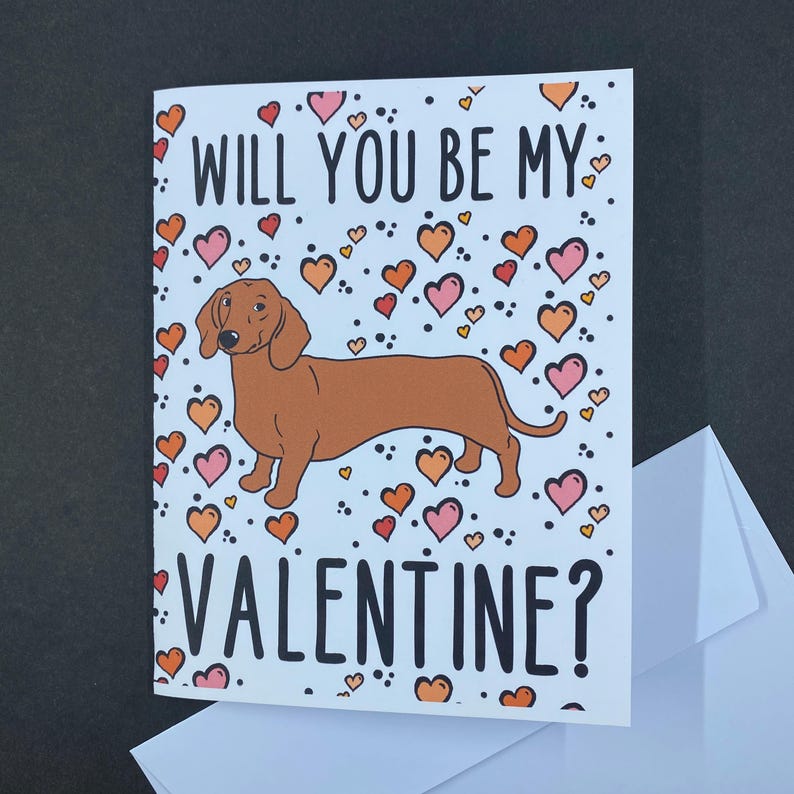 Dachshund Valentine’s Day Card Set – Cute Dachshund Dog Love Cards ...