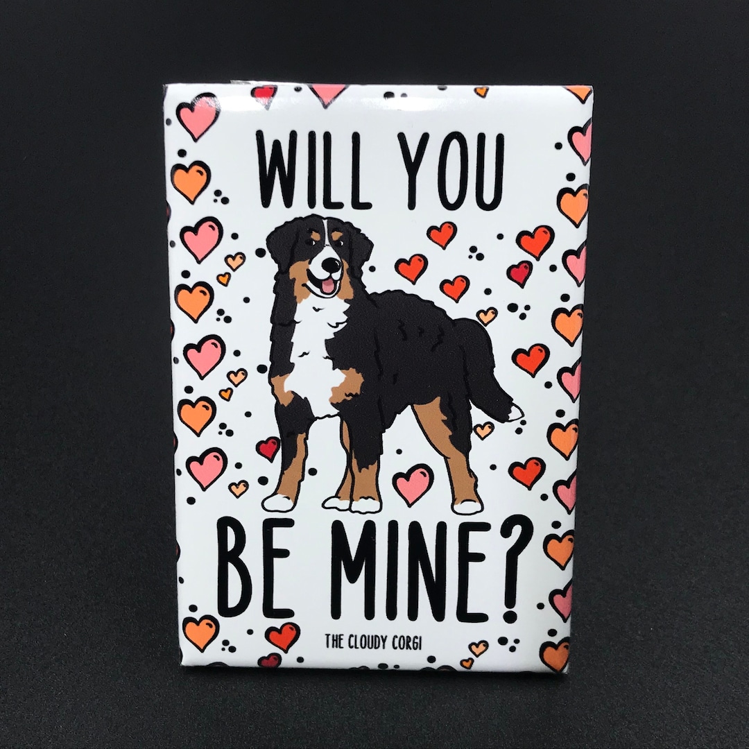 Bernese Mountain Dog Valentine's Day Gift, Handmade 2x3" Magnet ...