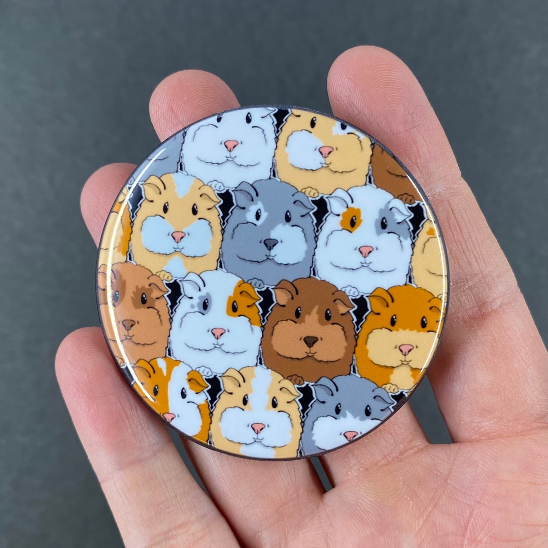 Guinea Pig Button, Retro Rodent Pin, Cartoon Pet Portrait Gift, Guinea ...