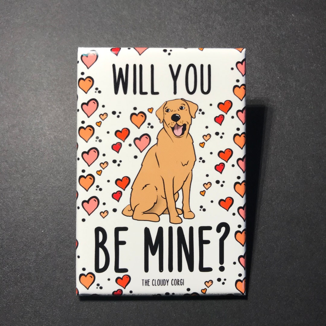 Yellow Labrador Retriever Magnet, Valentine's Day Dog Portrait Gift ...