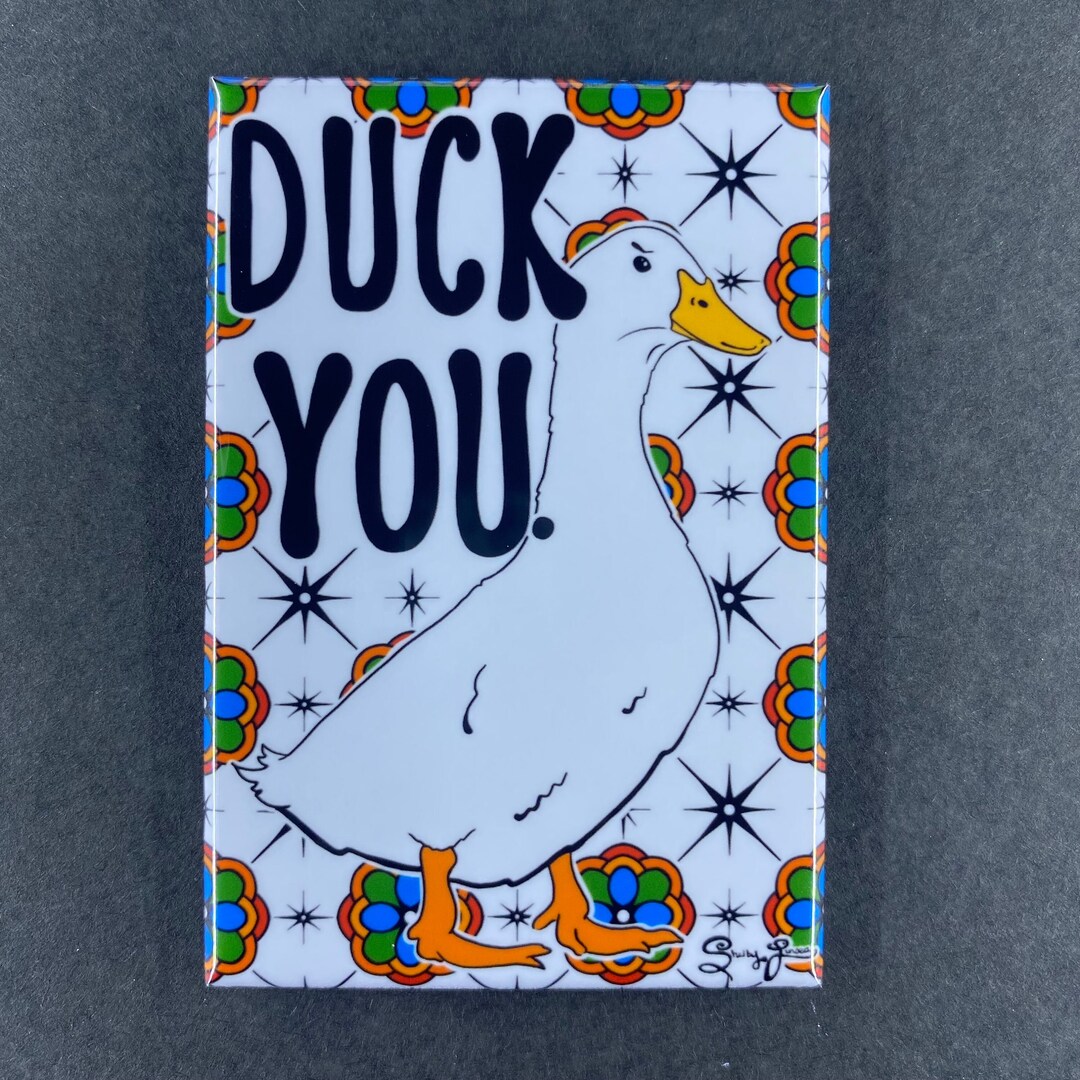 Pekin Duck Magnet, Duck You Pet Portrait Art Gift, Retro Farmhouse ...