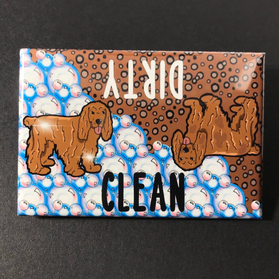 Cocker Spaniel Clean Dirty Dishwasher Magnet, Handmade Dog Lover Gift ...